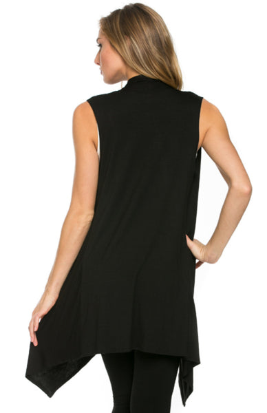 Draped Open Front Jersey Knit Vest – BodiLove Fashion Store