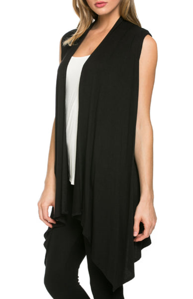 Draped Open Front Jersey Knit Vest – BodiLove Fashion Store