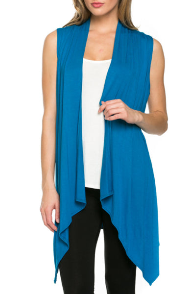 Draped Open Front Jersey Knit Vest – BodiLove Fashion Store