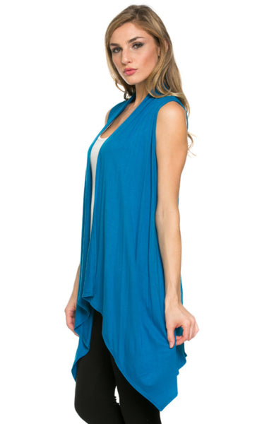 Draped Open Front Jersey Knit Vest – BodiLove Fashion Store