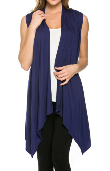 Draped Open Front Jersey Knit Vest – BodiLove Fashion Store