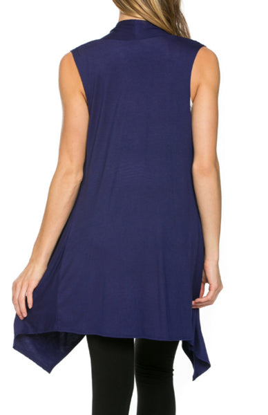Draped Open Front Jersey Knit Vest – BodiLove Fashion Store