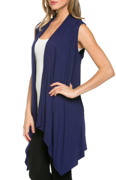 Draped Open Front Jersey Knit Vest – BodiLove Fashion Store