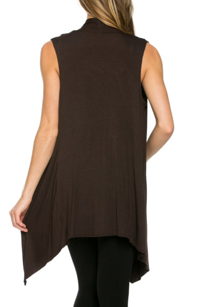 Draped Open Front Jersey Knit Vest – BodiLove Fashion Store