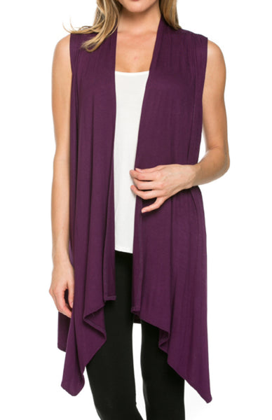 Draped Open Front Jersey Knit Vest – BodiLove Fashion Store
