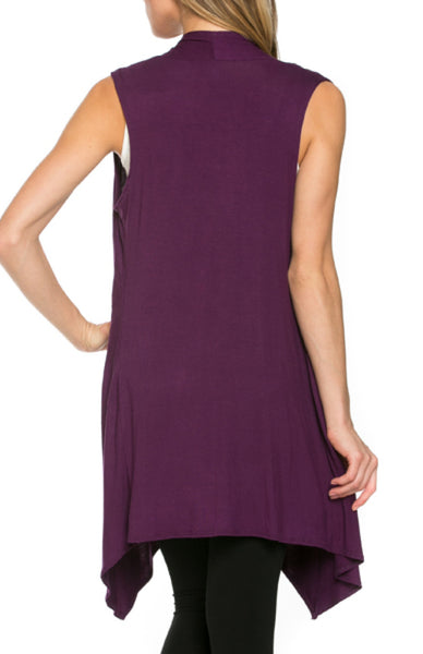 Draped Open Front Jersey Knit Vest – BodiLove Fashion Store
