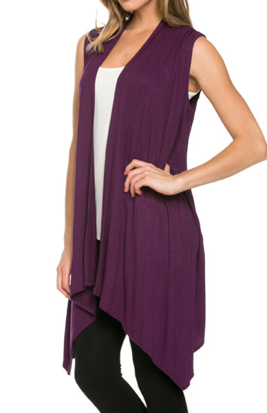 Draped Open Front Jersey Knit Vest – BodiLove Fashion Store