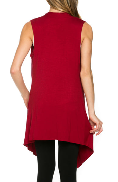 Draped Open Front Jersey Knit Vest – BodiLove Fashion Store