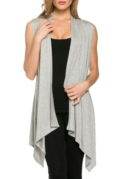 Draped Open Front Jersey Knit Vest – BodiLove Fashion Store
