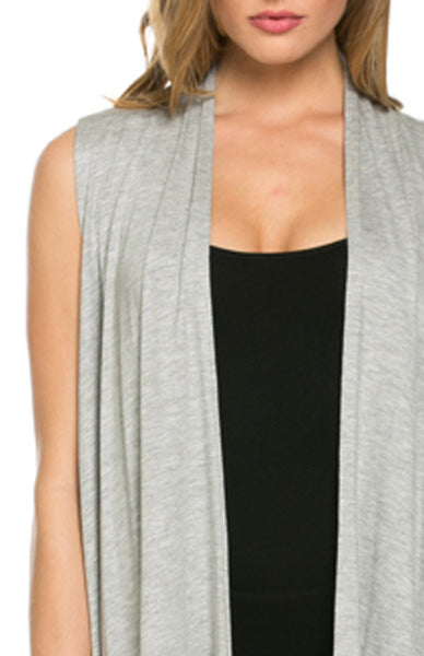 Draped Open Front Jersey Knit Vest – BodiLove Fashion Store