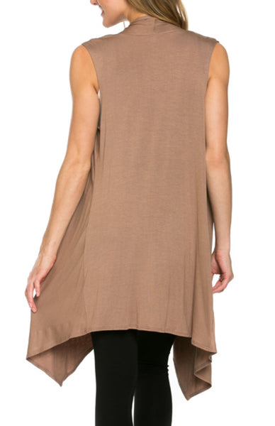 Draped Open Front Jersey Knit Vest – BodiLove Fashion Store