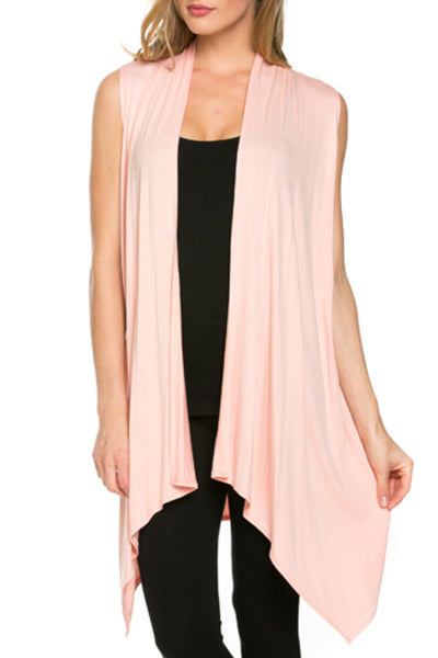 Draped Open Front Jersey Knit Vest – BodiLove Fashion Store