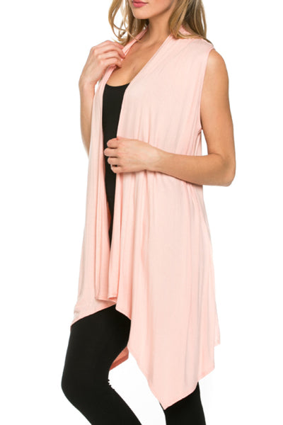 Draped Open Front Jersey Knit Vest – BodiLove Fashion Store