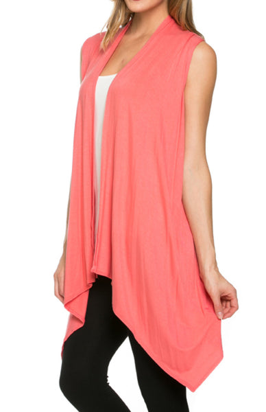 Draped Open Front Jersey Knit Vest – BodiLove Fashion Store