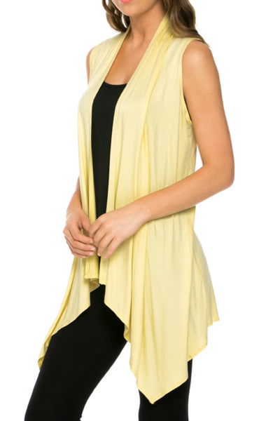 Draped Open Front Jersey Knit Vest – BodiLove Fashion Store