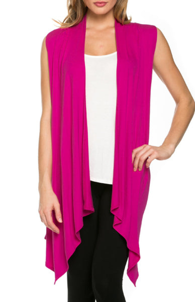 Draped Open Front Jersey Knit Vest – BodiLove Fashion Store