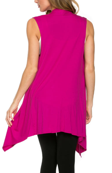 Draped Open Front Jersey Knit Vest – BodiLove Fashion Store