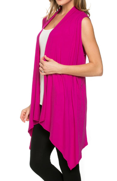 Draped Open Front Jersey Knit Vest – BodiLove Fashion Store